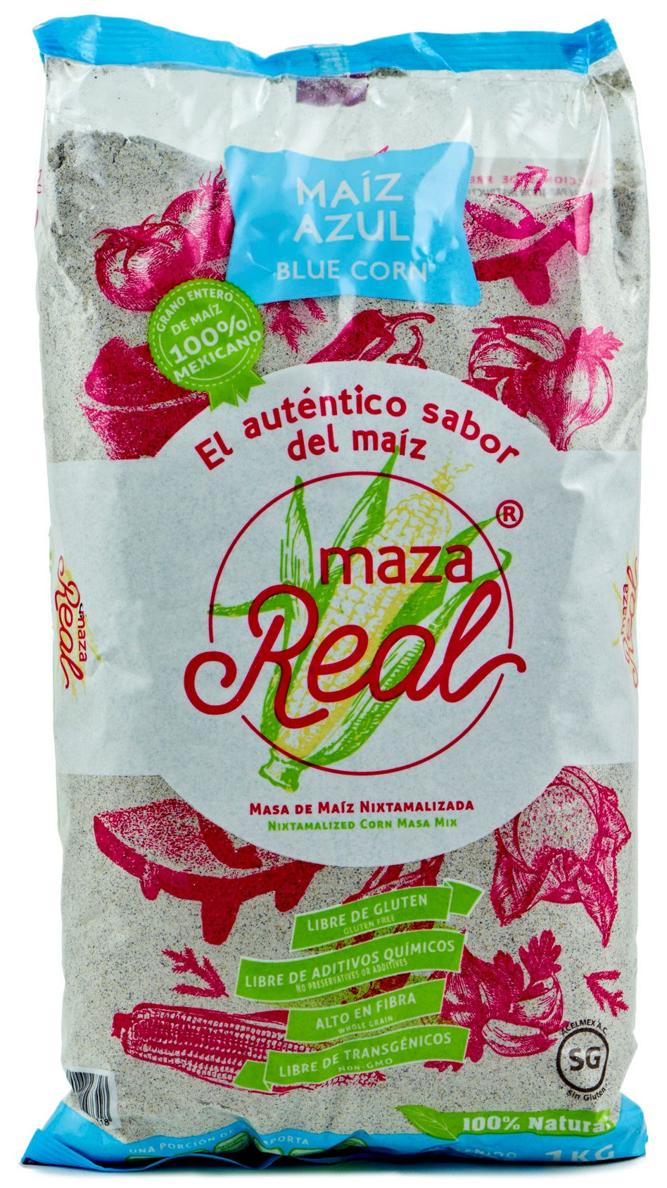 Maza Real - harina azul mixtamalizada 1kg - El Monumental